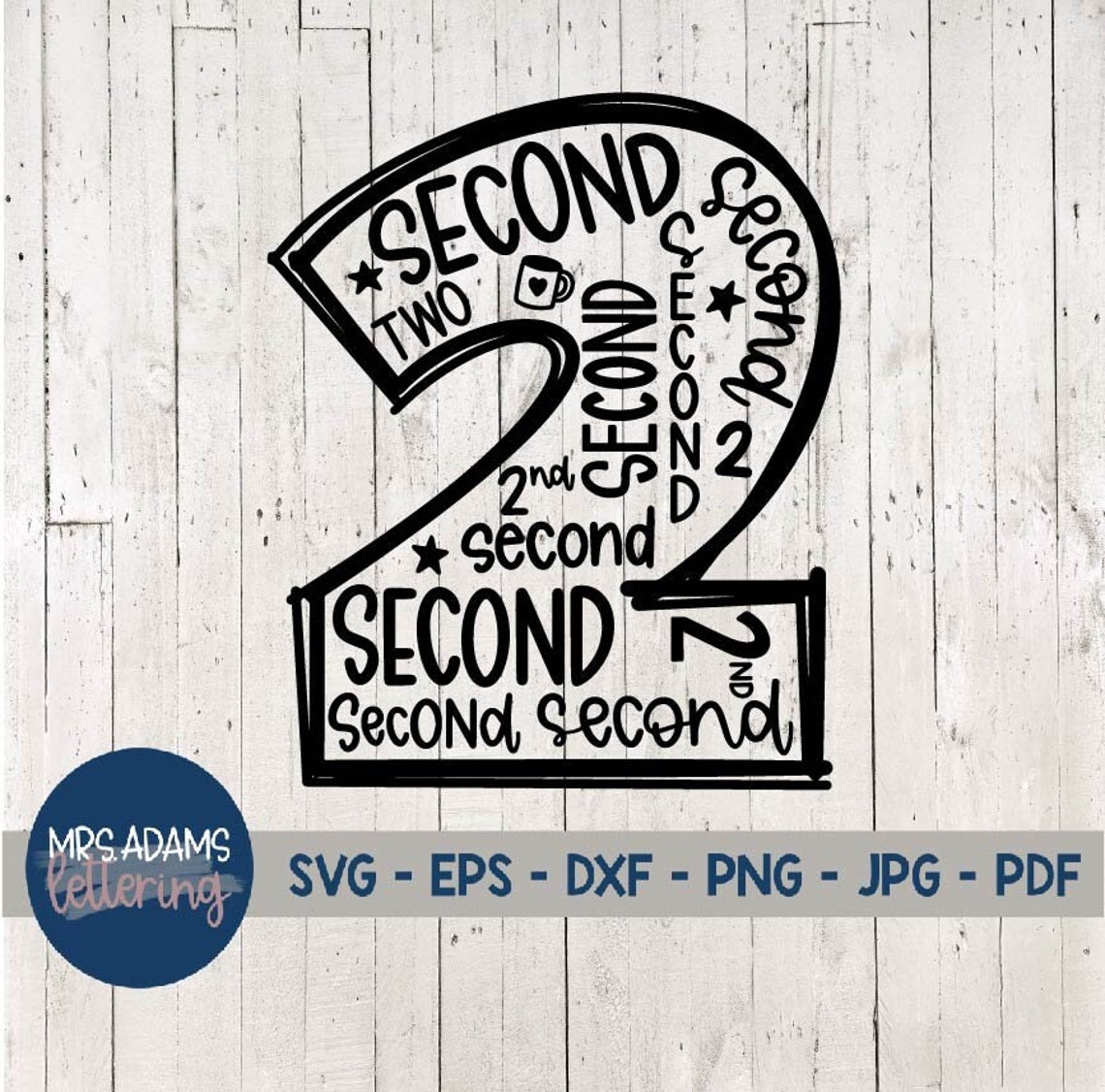 2nd Grade Svg Back to School Svg Teaching Svg Teacher Svg - Etsy