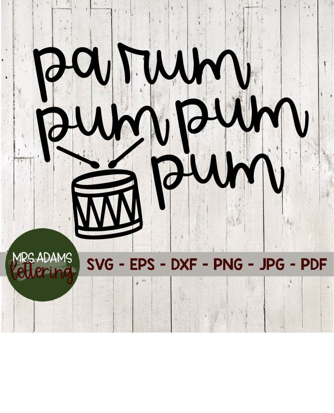 Pa Rum Pum Pum Pum Svg, Little Drummer Boy Svg, Christmas Carol Svg ...