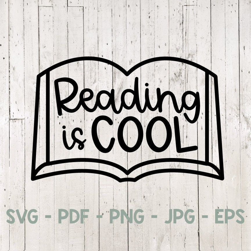 Reading is Cool svg, Reading svg, book svg, librarian svg, book lover ...