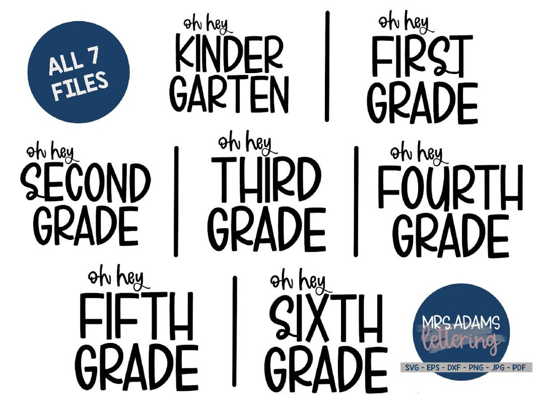 Back to School Bundle Svg, Kindergarten Svg, First Grade Svg, Second ...