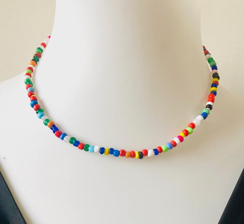 Multicolor Colorful Beaded Handmade Necklace - Etsy