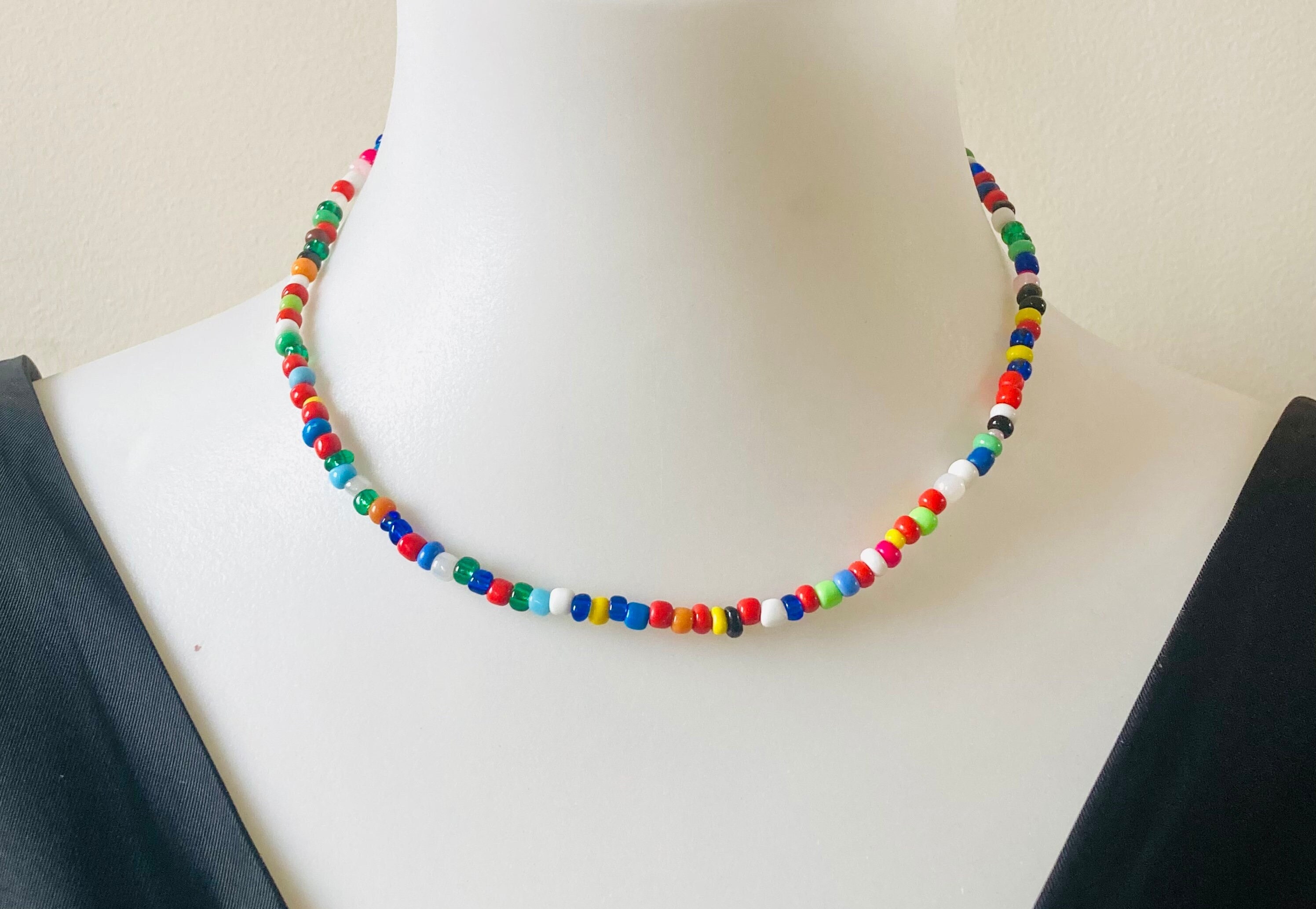 Multicolor Colorful Beaded Handmade Necklace - Etsy