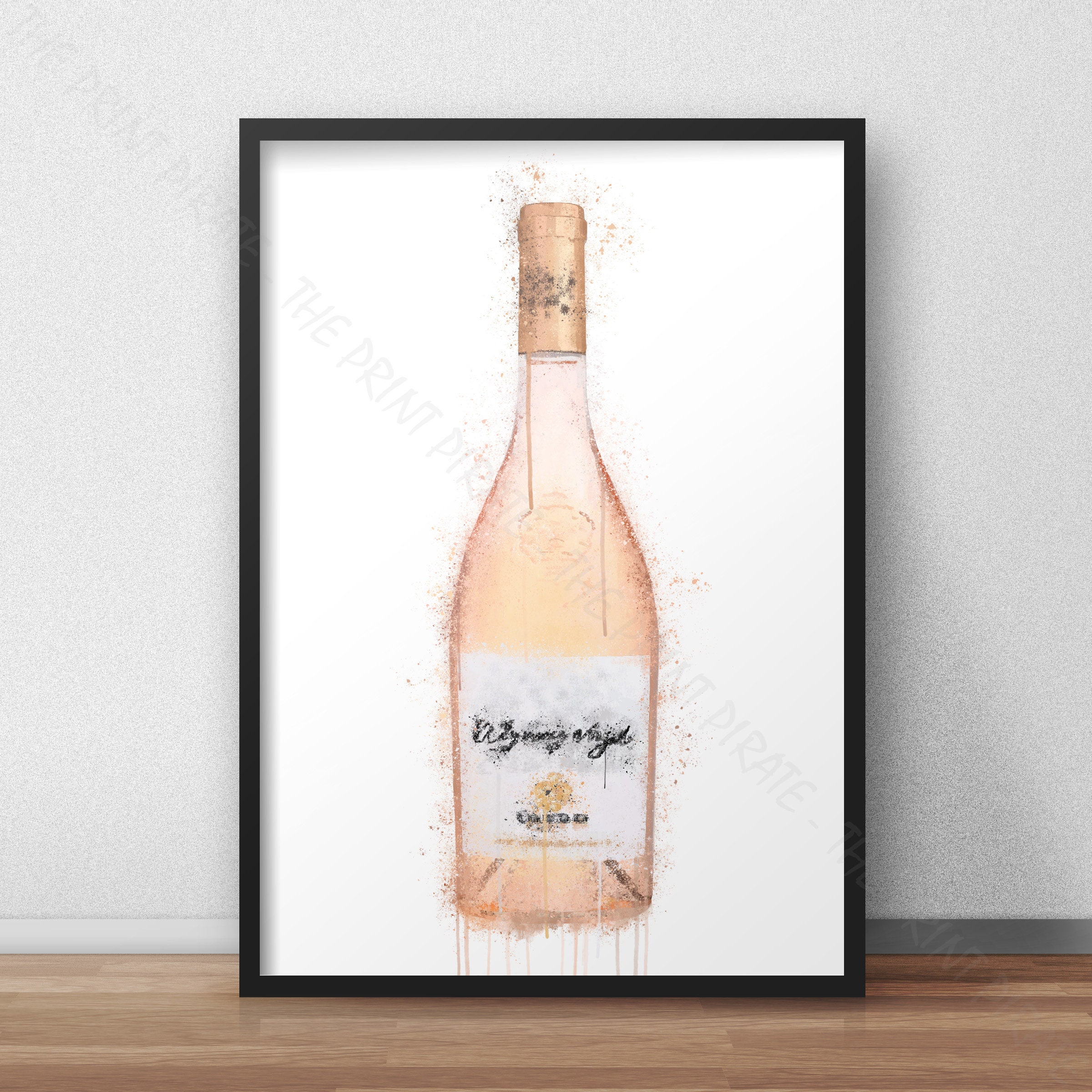 Wine Bottle Print 'WHISPERING ANGEL' Watercolour - Etsy UK