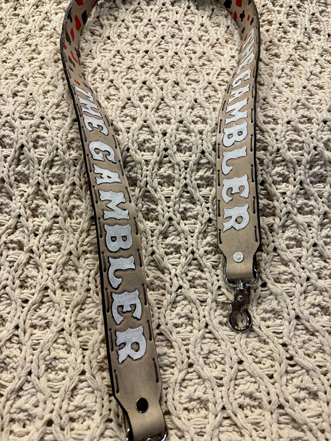 The Gambler Tooled Leather Purse Strap - Etsy