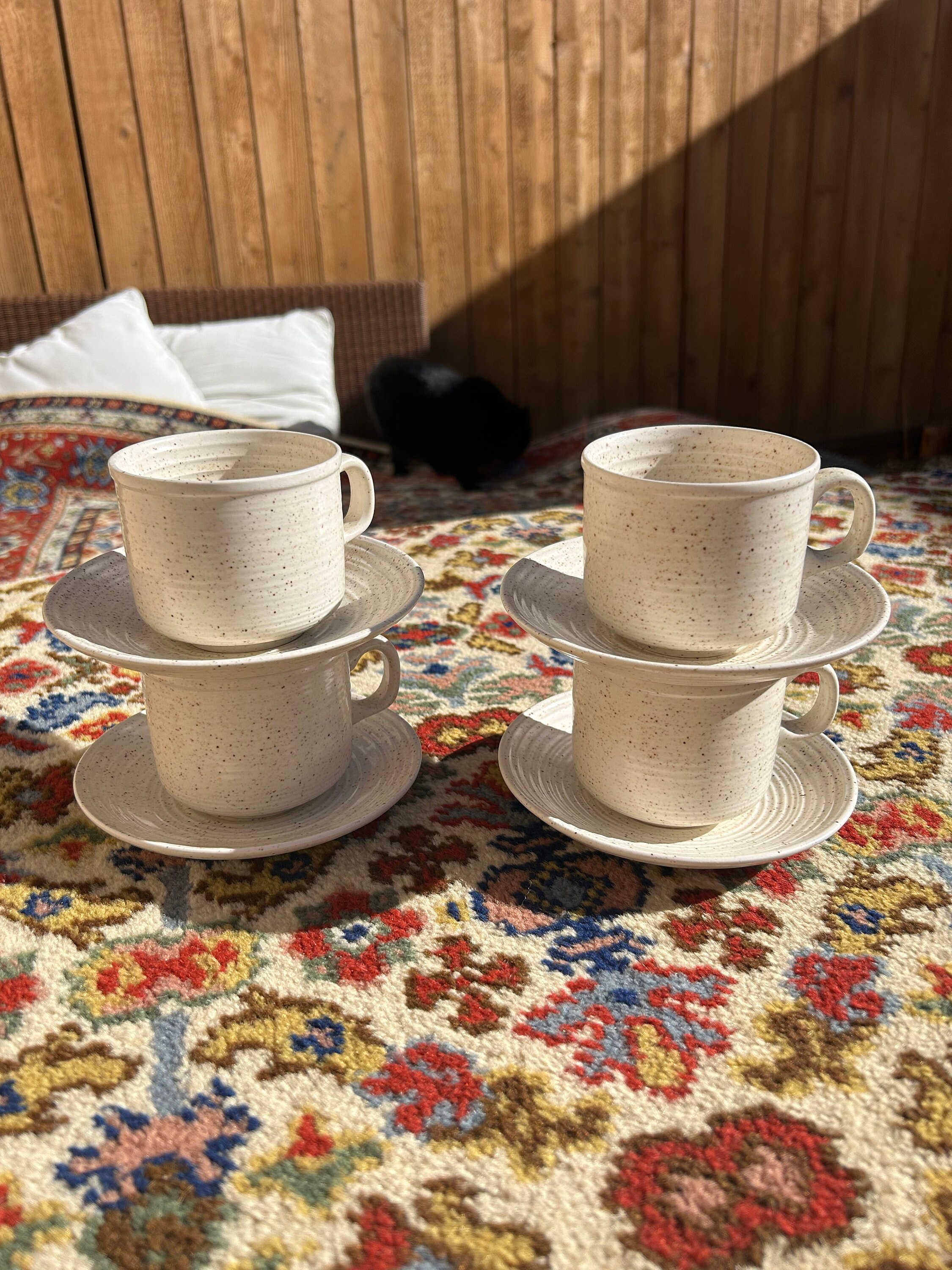 Vintage Churchill Stoneware Mugs and Saucers - Etsy