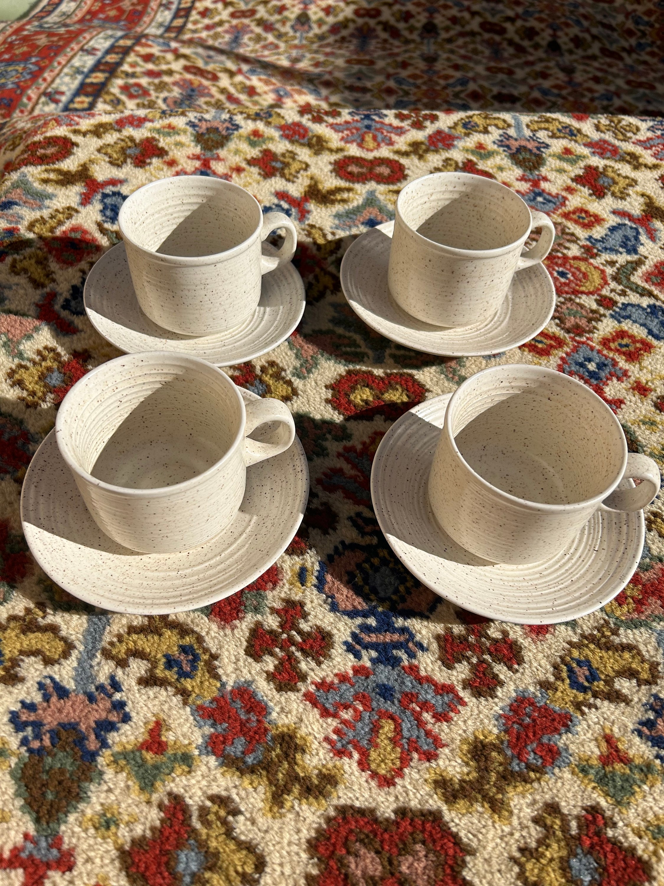 Vintage Churchill Stoneware Mugs and Saucers - Etsy