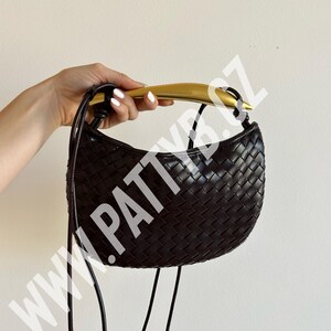 Chic Top Handle Clutch Bag in Braided Design Gold Handle Purse With Woven Knot Detail Luxury ...