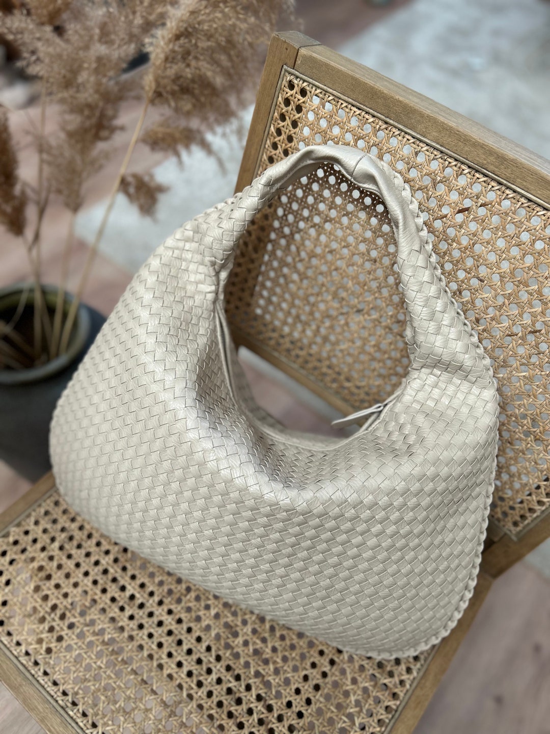 Large Woven Bag,woven Knot Shoulder Bag,geflochtene Tasche,beige ...