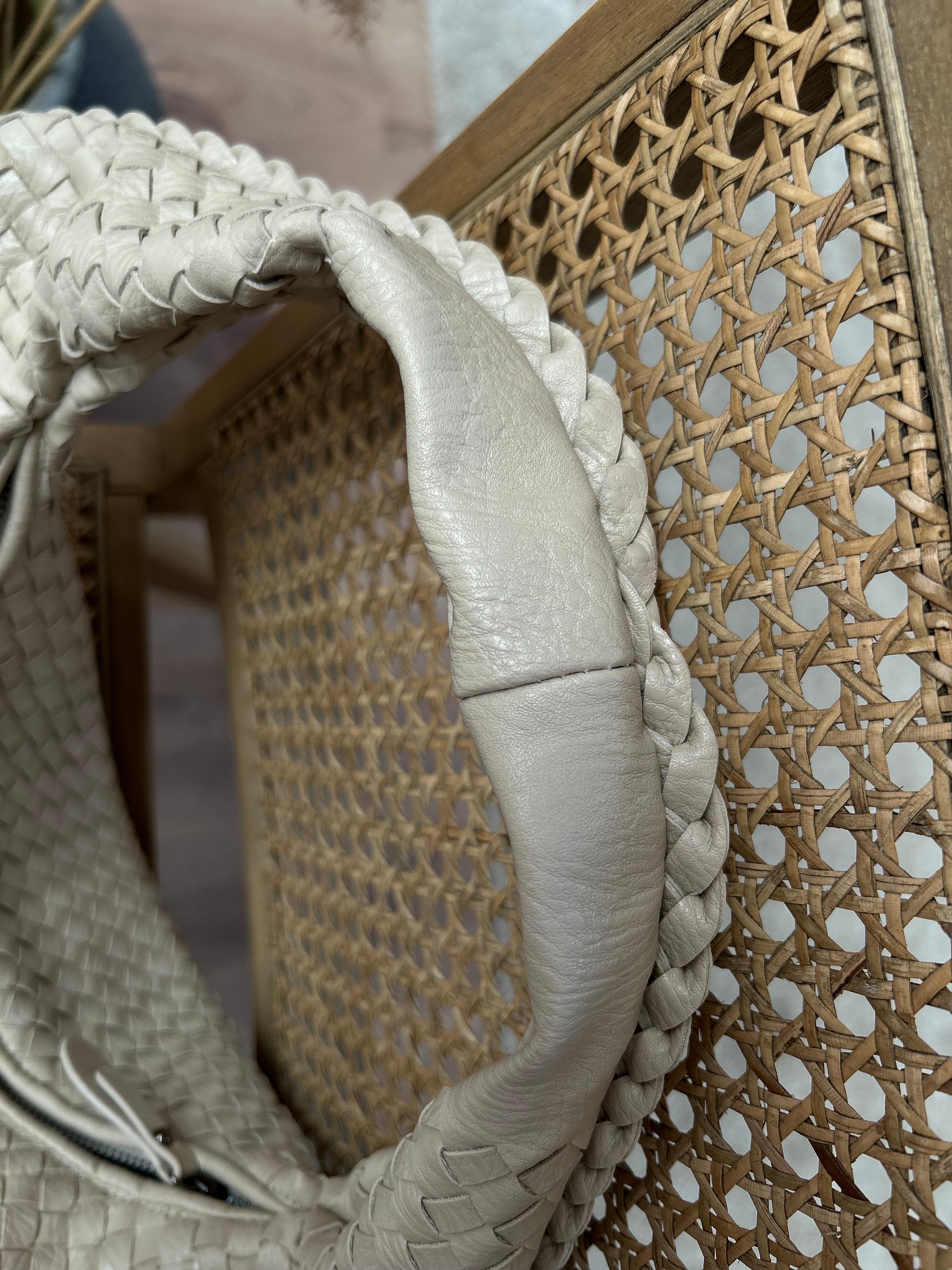 Large Woven Bag,woven Knot Shoulder Bag,geflochtene Tasche,beige Dumpling Bag,leather Woven Bag ...