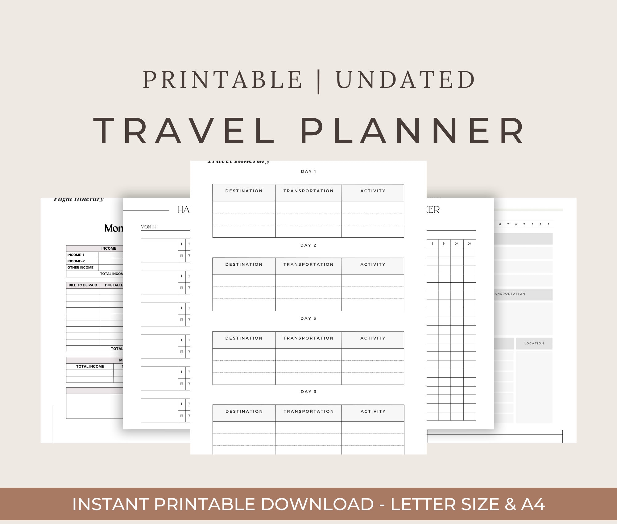 Editable Travel Planner Template | Trip Itinerary Planner | Canva ...