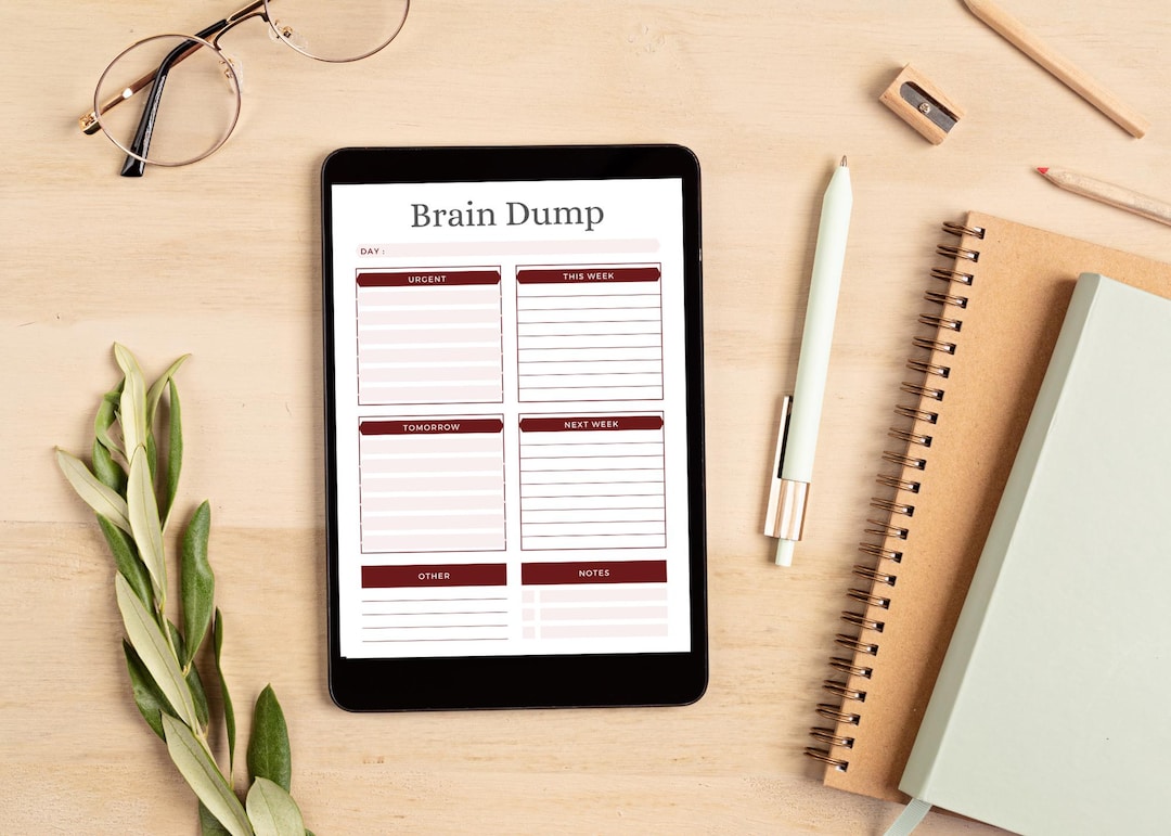 Brain Dump Sheet Planner Template | Single Page Printable | Mind ...