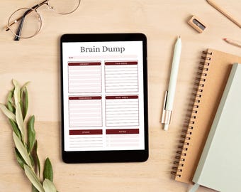 ADHD Brain Dump Printable Sheet Template for Planners or Journals Digital Brain Dump Sheet PDF ...