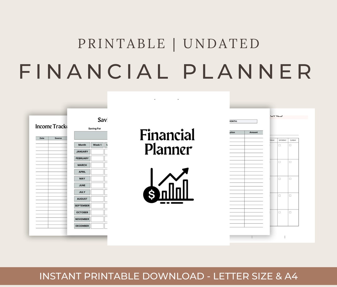 Financial Planner| Printable Budget Planner| Finance Savings Tracker ...