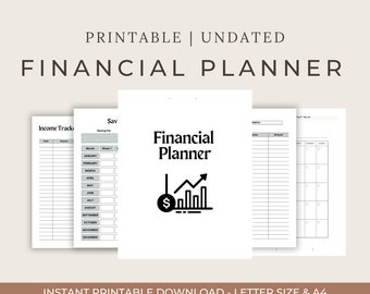 Financial Planner Printable Budget Planner Finance Savings Tracker Binder Monthly Debt Bill ...