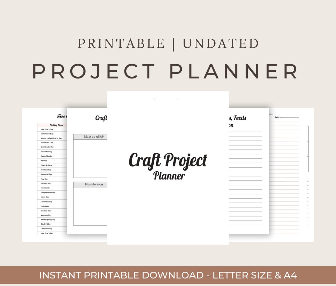 Project Planner Printable | Productivity Planner Pages | Work Planner ...
