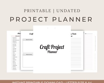 Project Planner Printable | Productivity Planner Pages | Work Planner Kit | Task Tracker | Goal ...