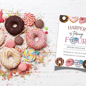 Editable Donut Party Invitation Template -fun & Customizable Birthday ...