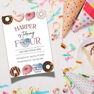 Editable Donut Party Invitation Template -fun & Customizable Birthday ...