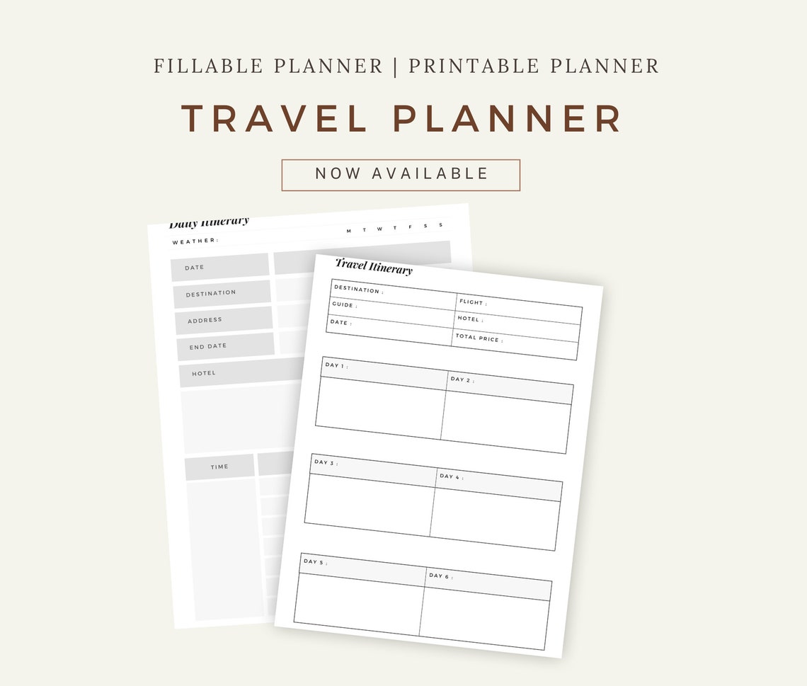 Editable Travel Planner Template | Trip Itinerary Planner | Canva ...