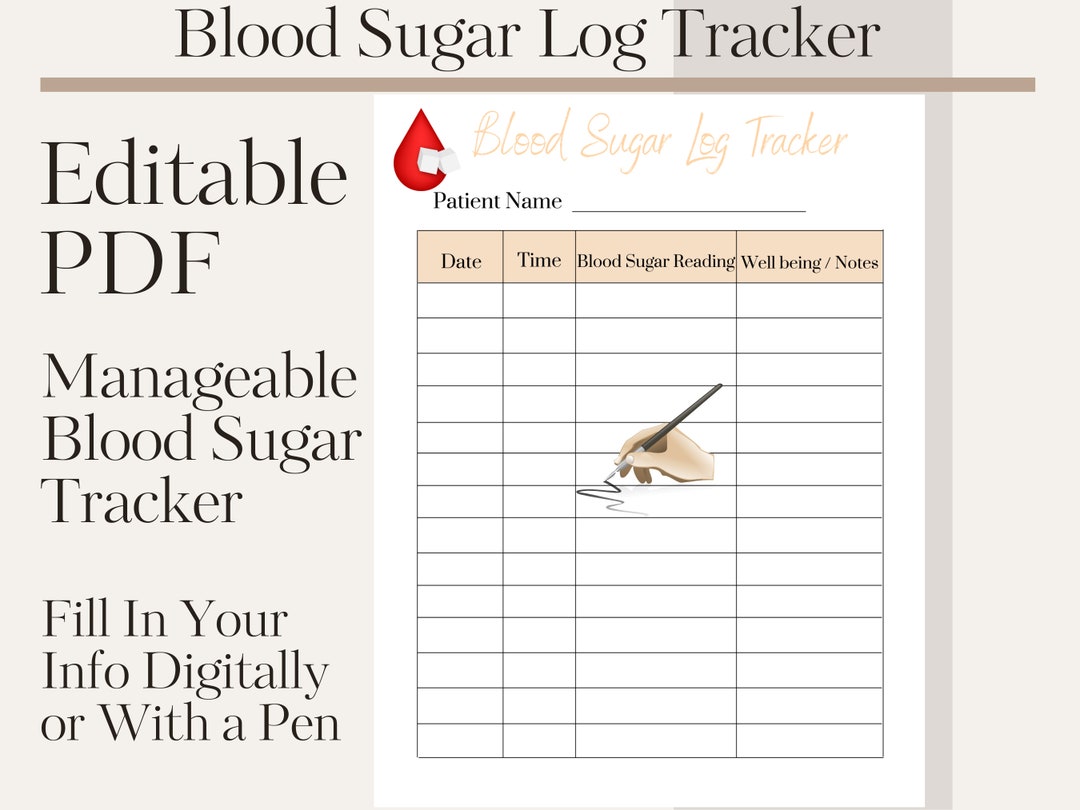 Blood Sugar Log | Blood Sugar Tracker | Diabetic Meal Plan | Diabetic ...
