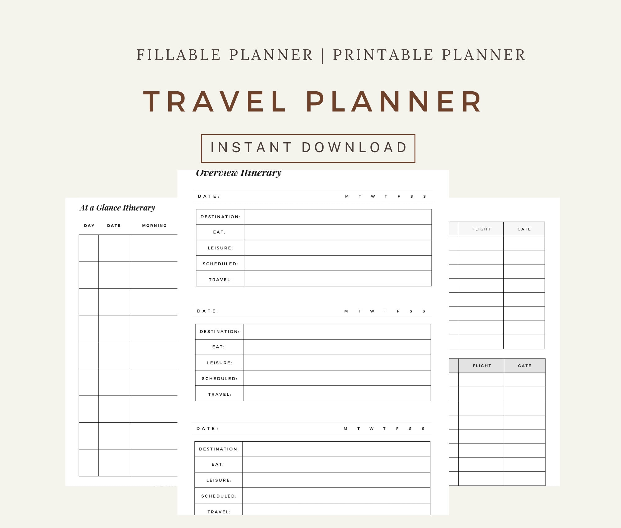 Editable Travel Planner Template | Trip Itinerary Planner | Canva ...