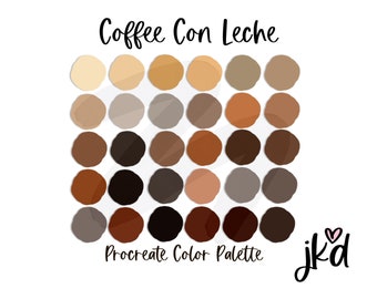 Iced Coffee Procreate Color Palette (30 Colors) | Swatches | iPad ...