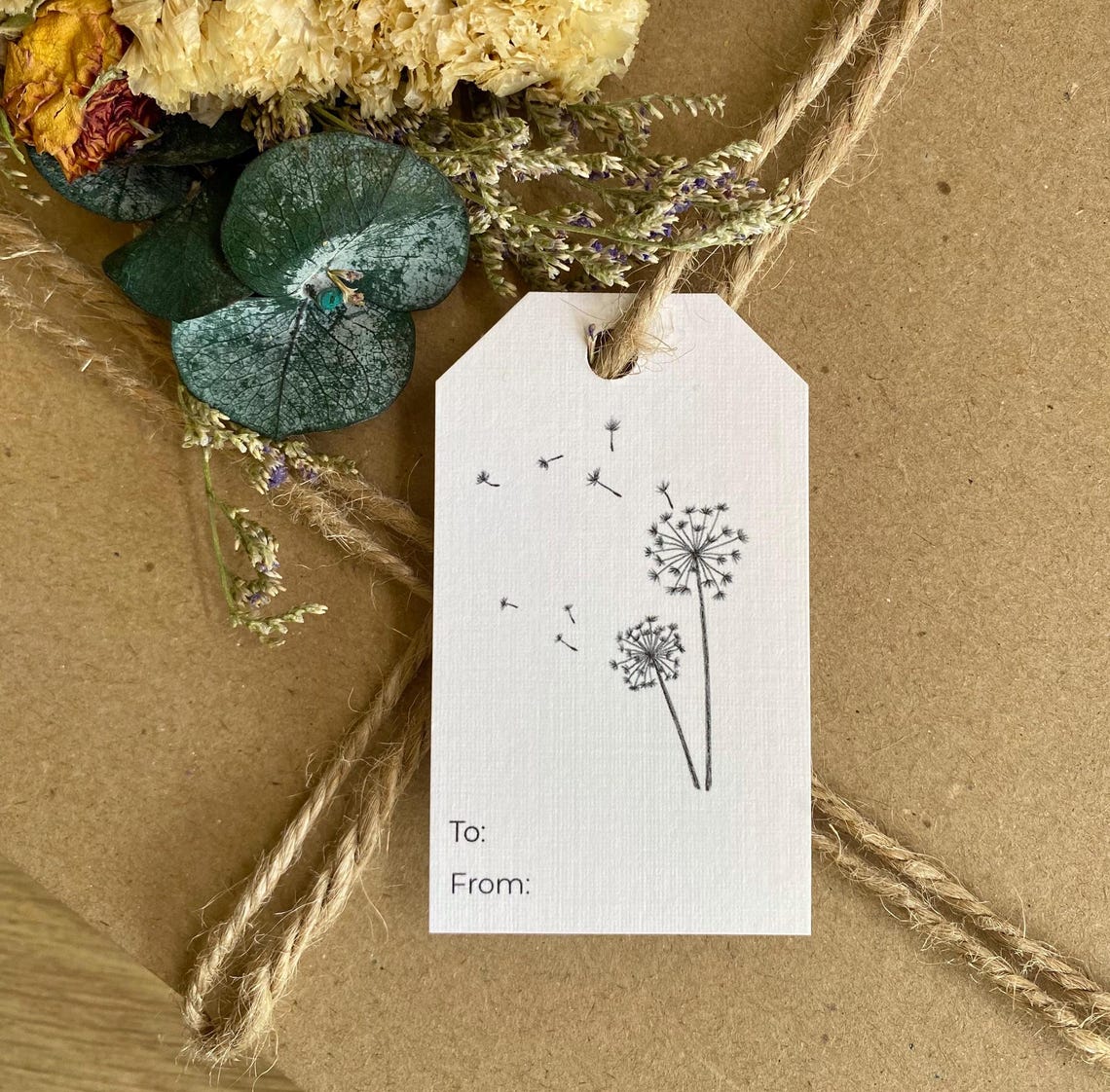 Dandelion Gift Tags: Textured Cardstock, Set of 12 - Etsy