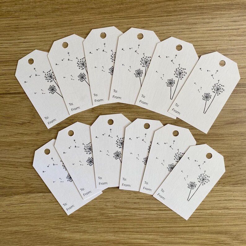 Dandelion Gift Tags: Textured Cardstock, Set of 12 - Etsy