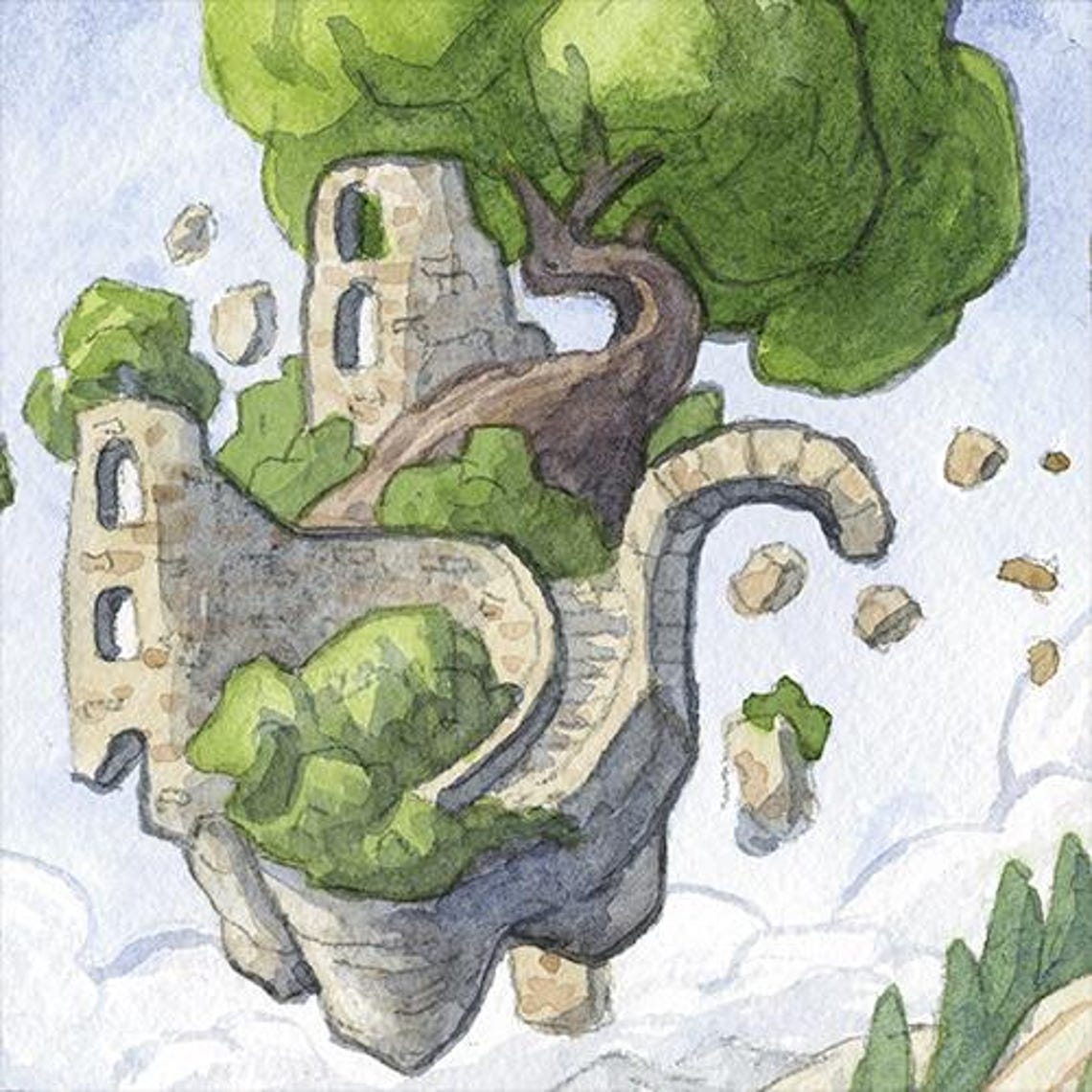 Floating Ruins - Art Print - Etsy