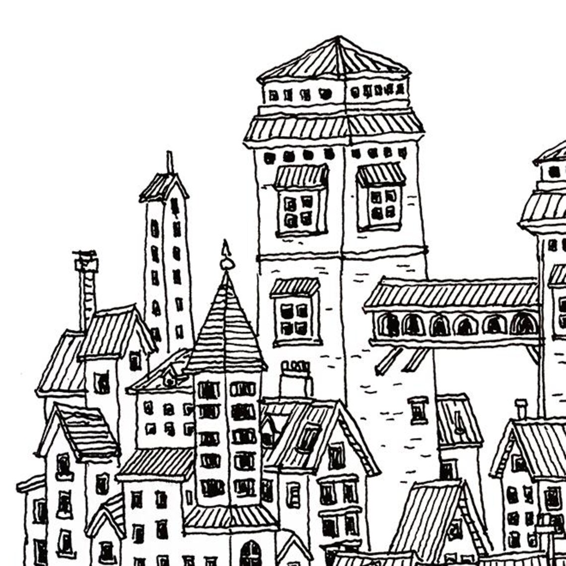 Line City #1 - Art Print - Etsy