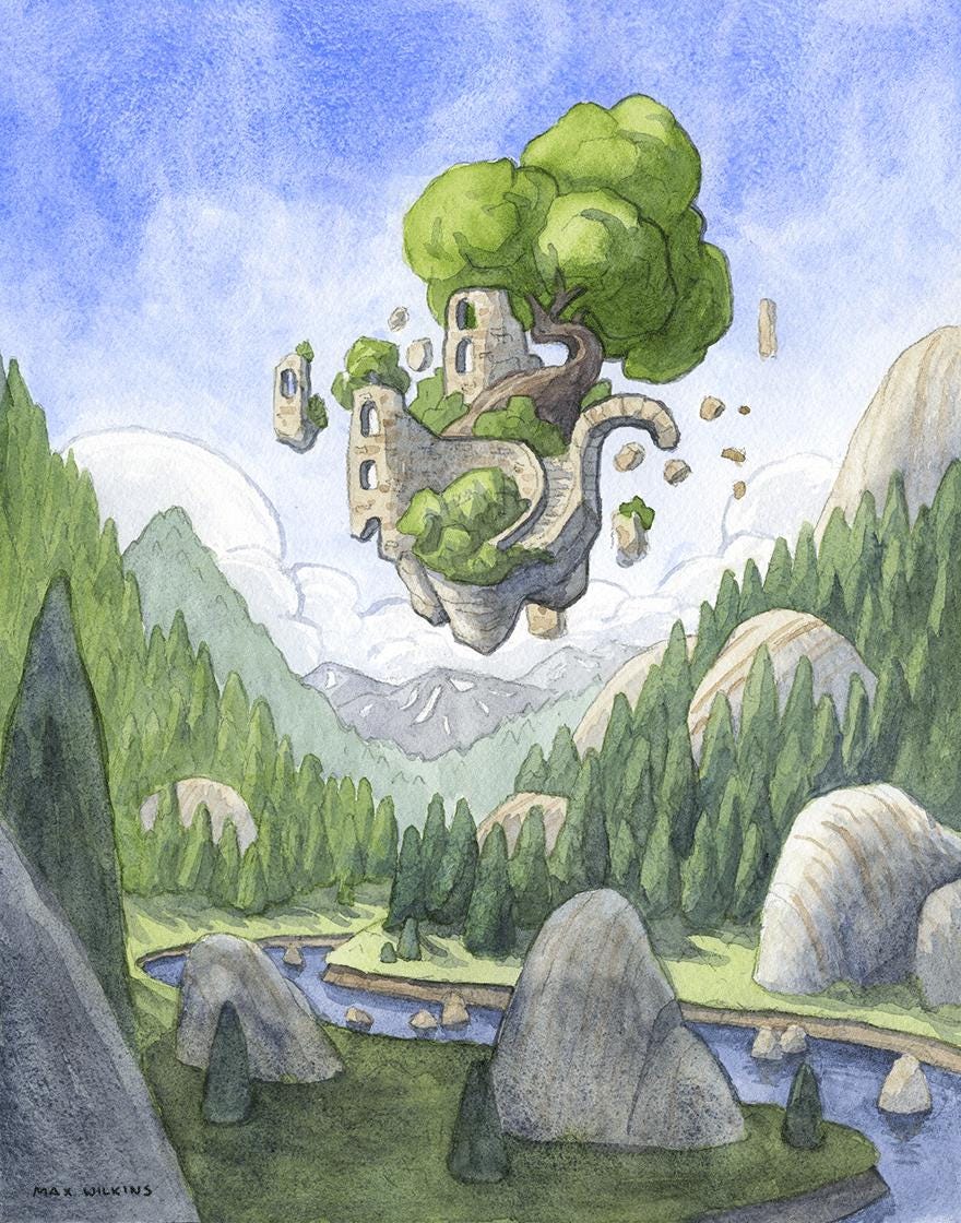Floating Ruins - Art Print - Etsy
