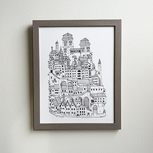 Line City #1 - Art Print - Etsy