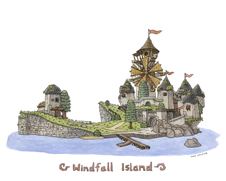 The Legend of Zelda: the Wind Waker - Windfall Island - Watercolor - 11 ...