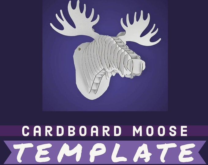 Cardboard Moose Head DIY Template - Etsy