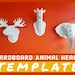 3 Cardboard Animal Head Templates - Etsy