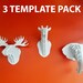 3 Cardboard Animal Head Templates - Etsy
