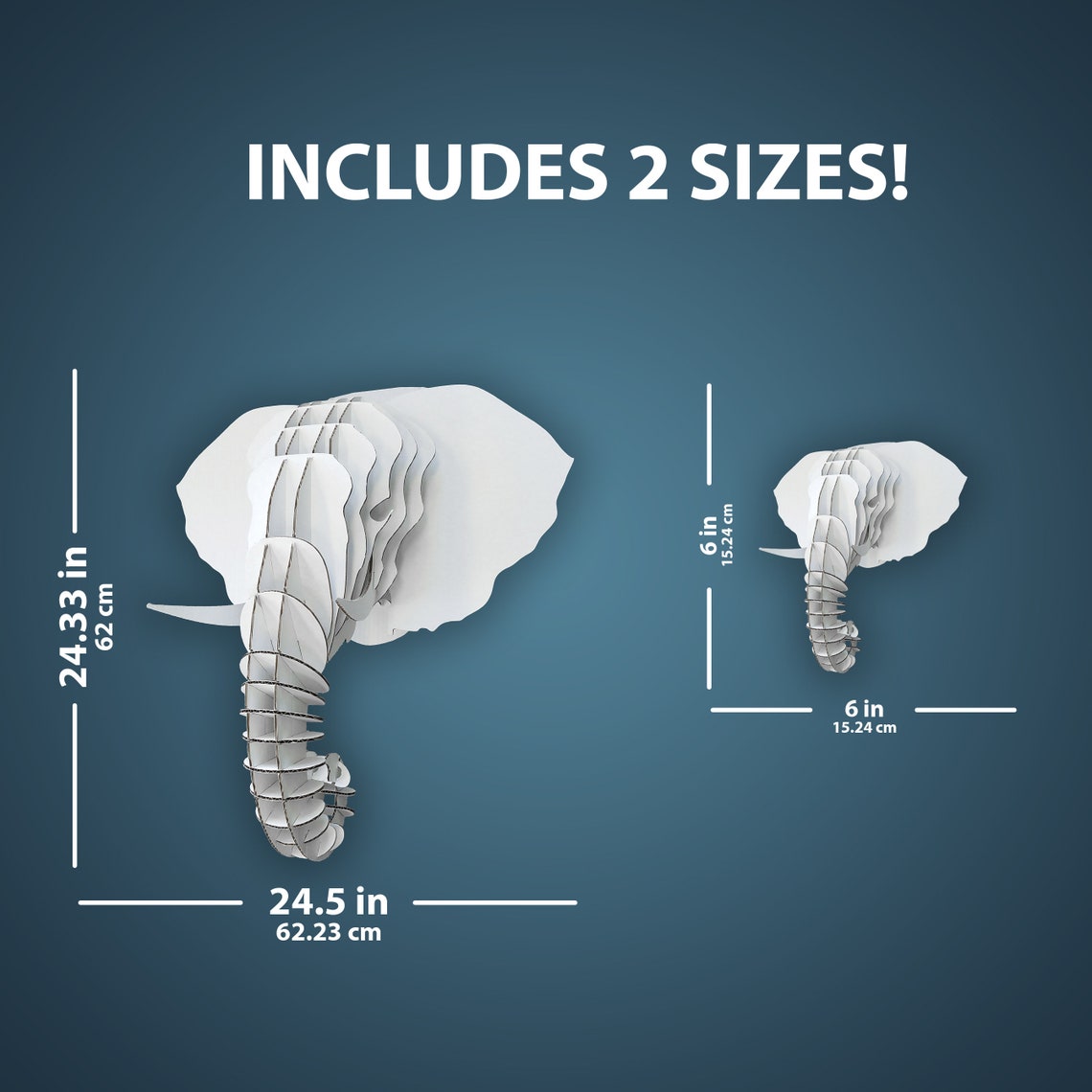 Cardboard Elephant Head template - Etsy