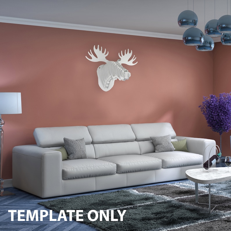Cardboard Moose Head DIY Template - Etsy