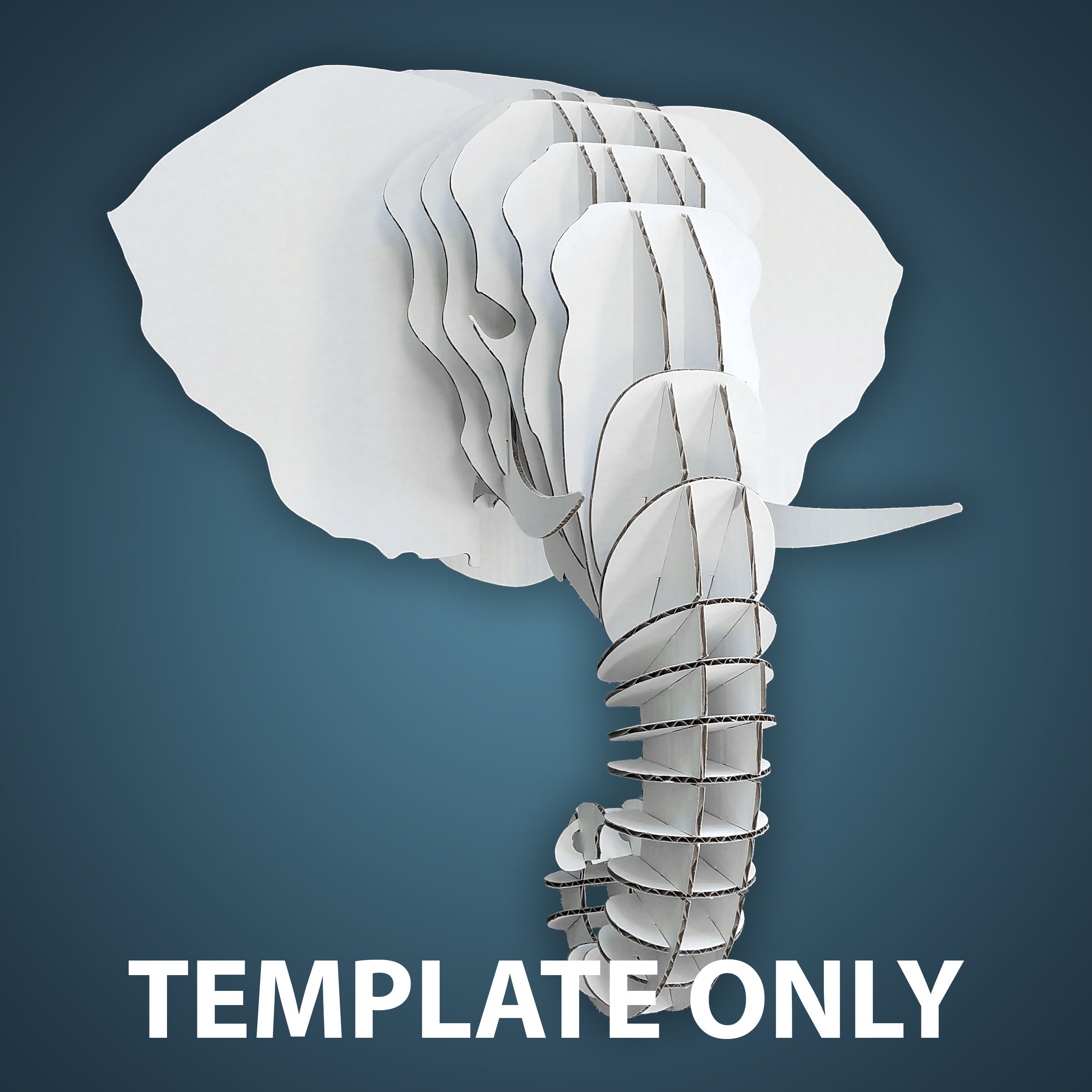 Cardboard Elephant Head template - Etsy