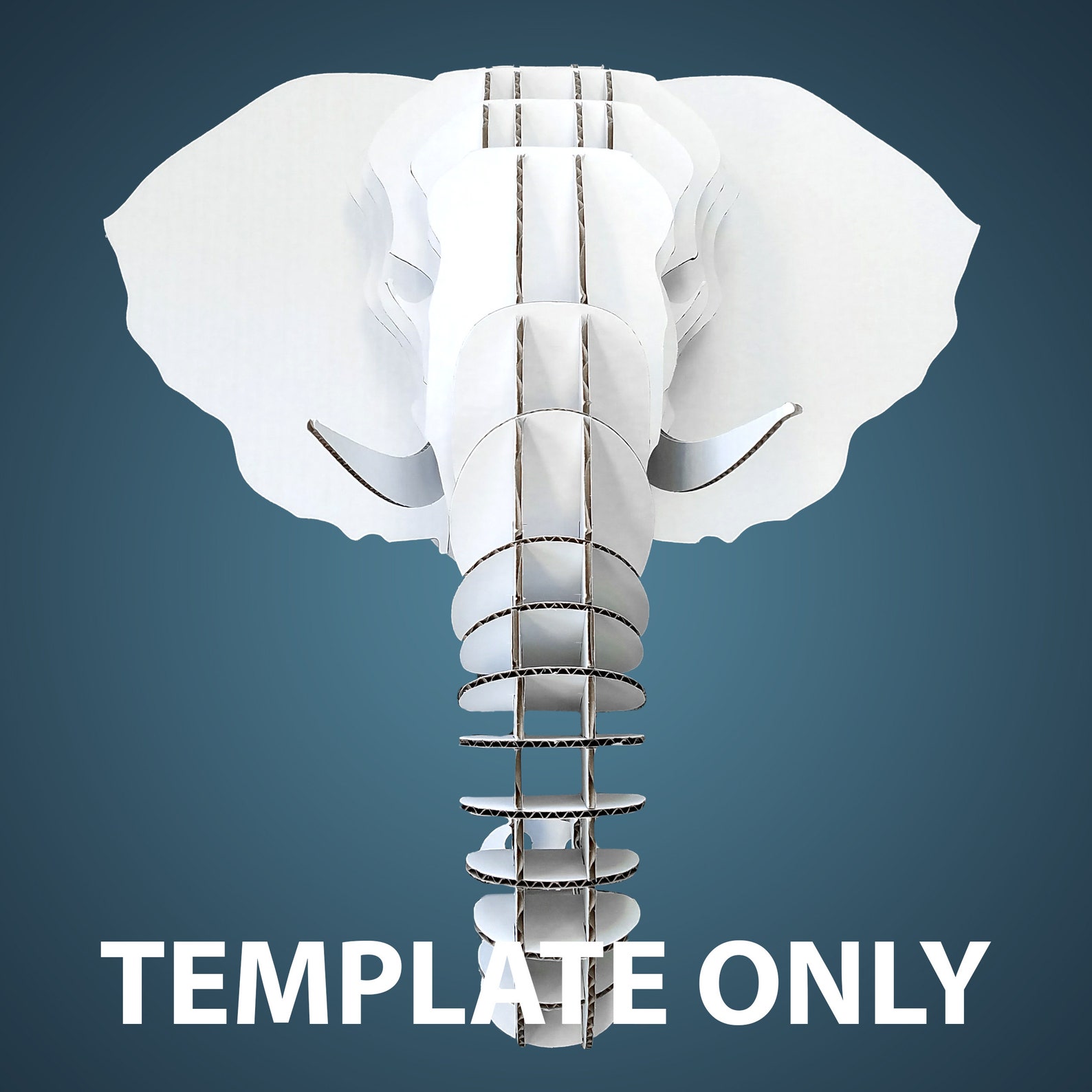 Cardboard Elephant Head template - Etsy