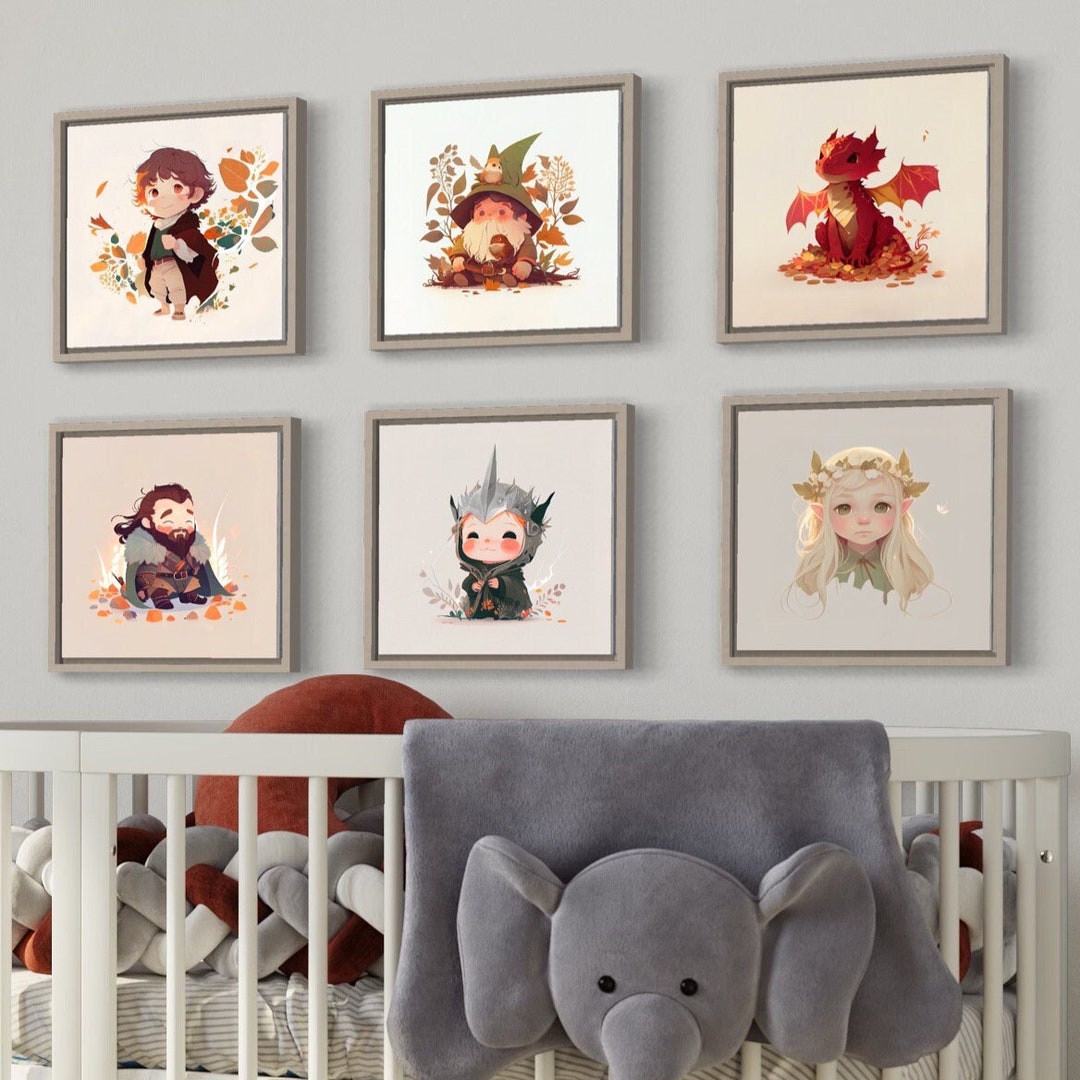 Hobbit Nursery Art, Neutral Nursery Art , Kids , Nursery Art, LOTR ...