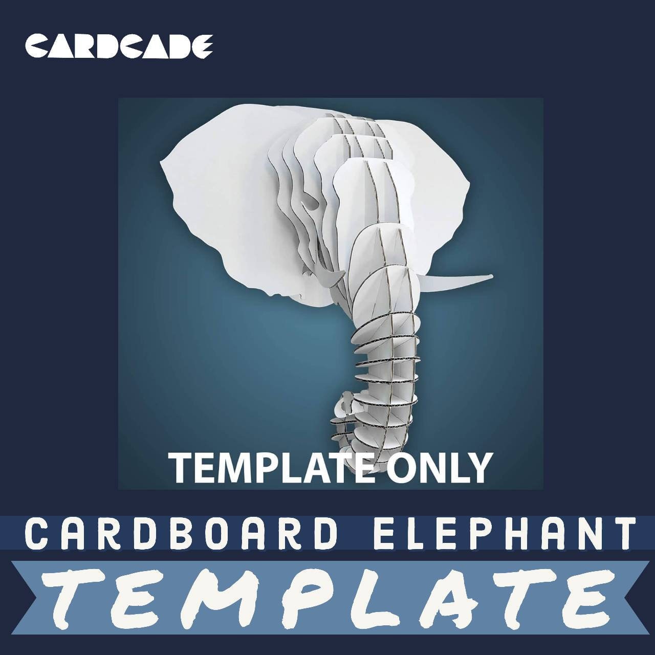 Cardboard Elephant Head template - Etsy
