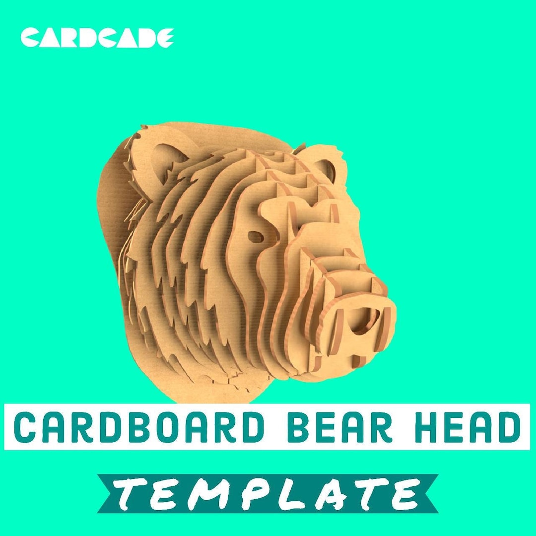 Cardboard Bear Head Template - Etsy