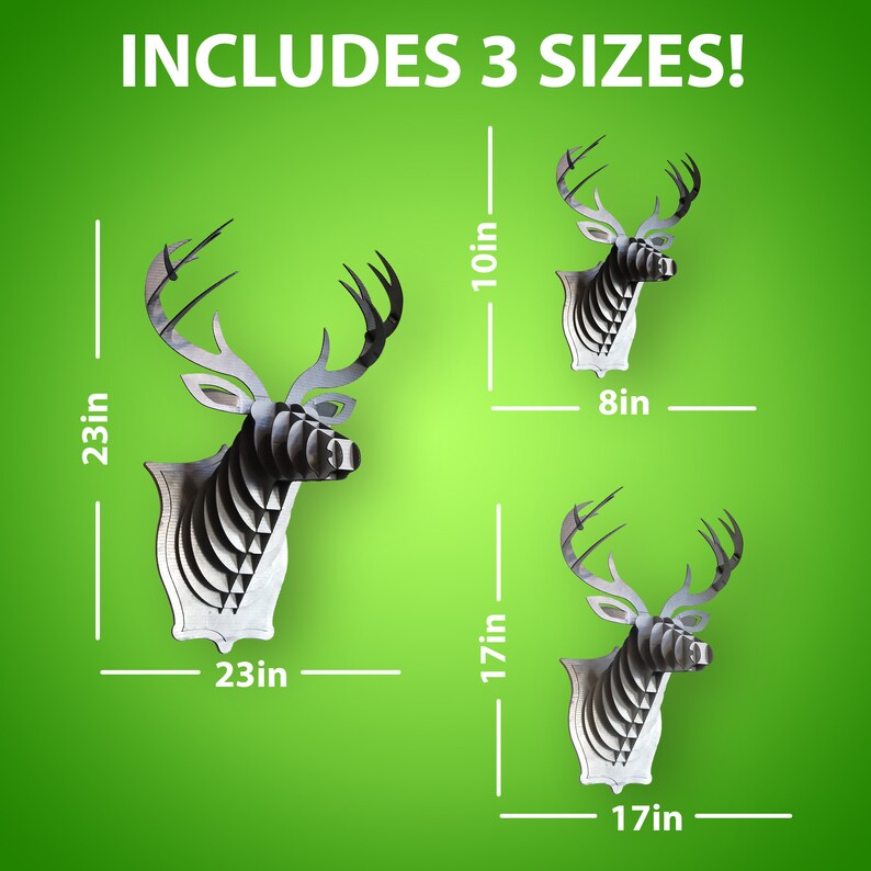 Deer Head Wall Mount cardboard Digital Template - Etsy