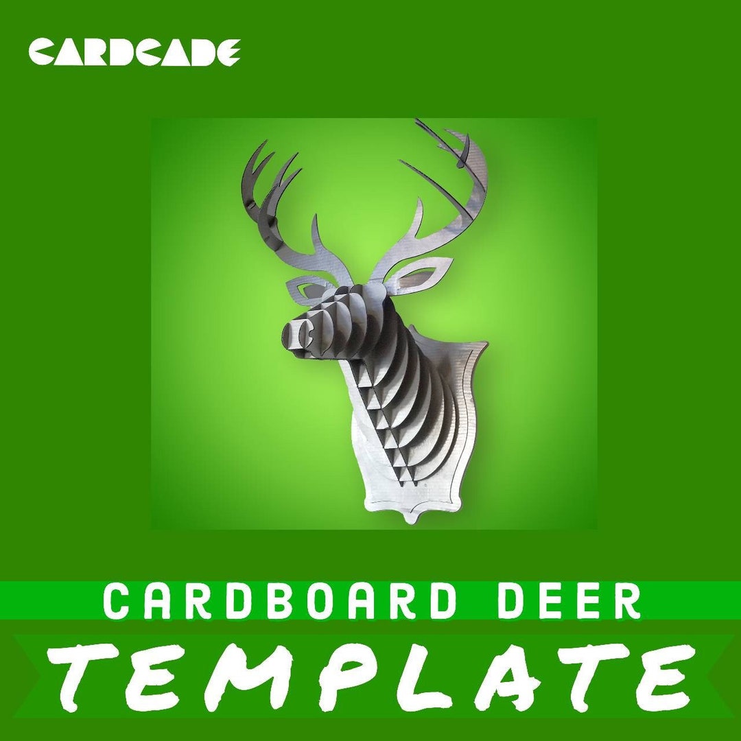 Deer Head Wall Mount (cardboard Digital Template) - Etsy