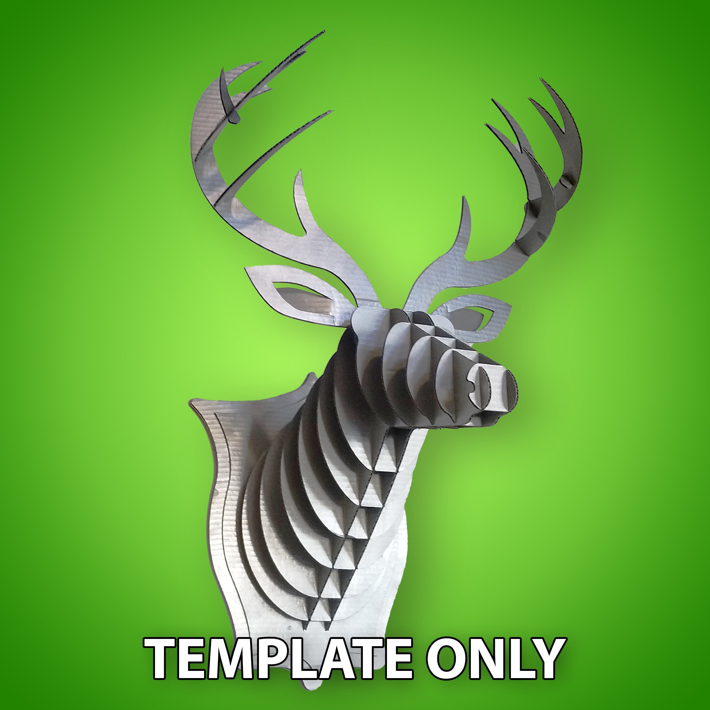 Deer Head Wall Mount cardboard Digital Template - Etsy