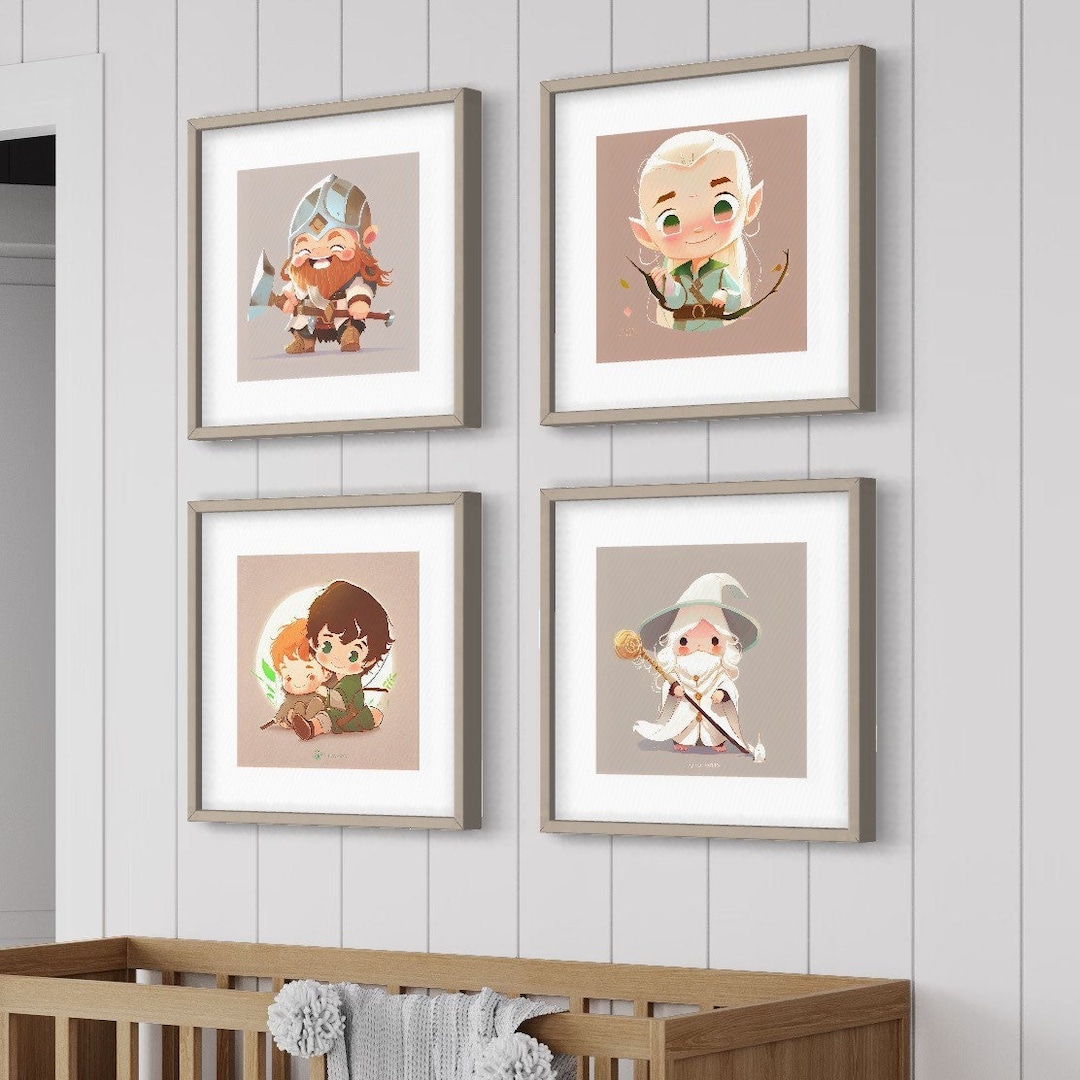 Lord of the Rings Nursery Art, Neutral Nursery Art , Kids , Nursery Art ...