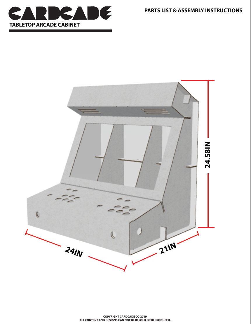 Tabletop Bartop Arcade Template - Etsy