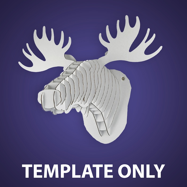 Cardboard Moose Head DIY Template | Etsy Canada