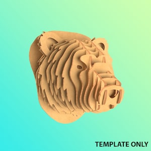Cardboard Bear Head Template - Etsy